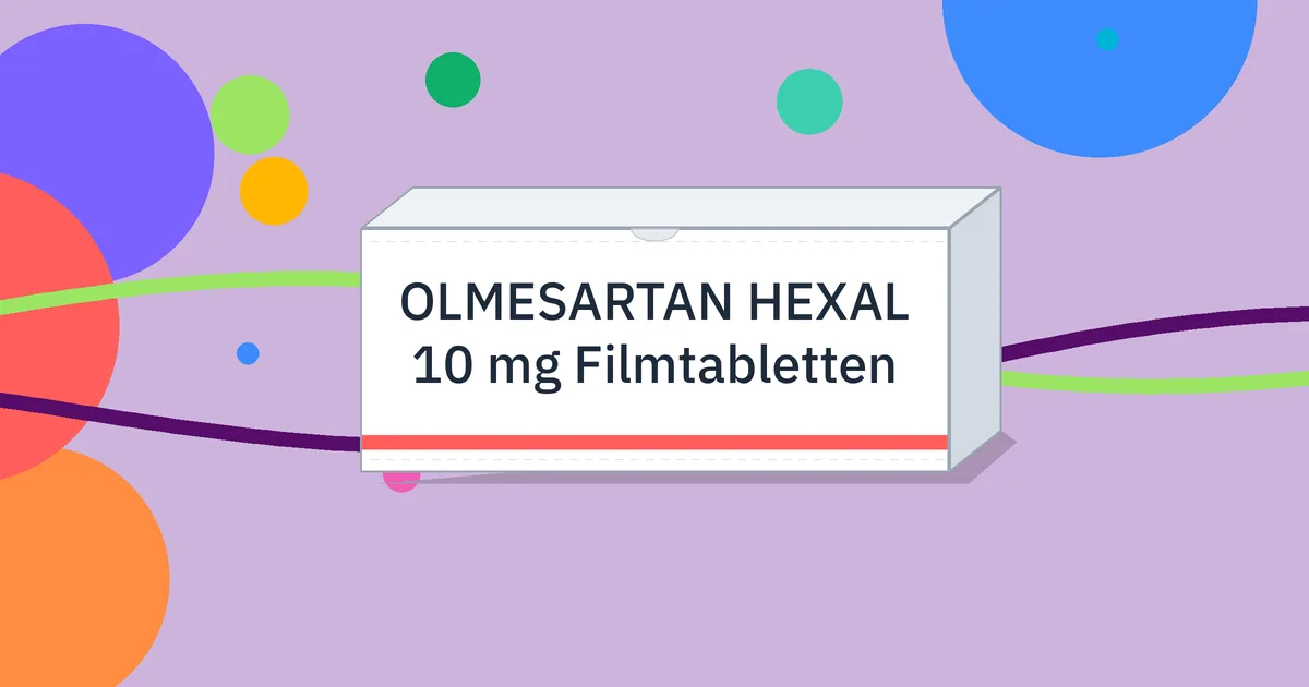 Symbolbild: Packung mit der Aufschrift OLMESARTAN HEXAL 10 mg Filmtabletten (PZN 11874771) – Verfügbarkeit und Bezug in Apotheken in Frankfurt am Main