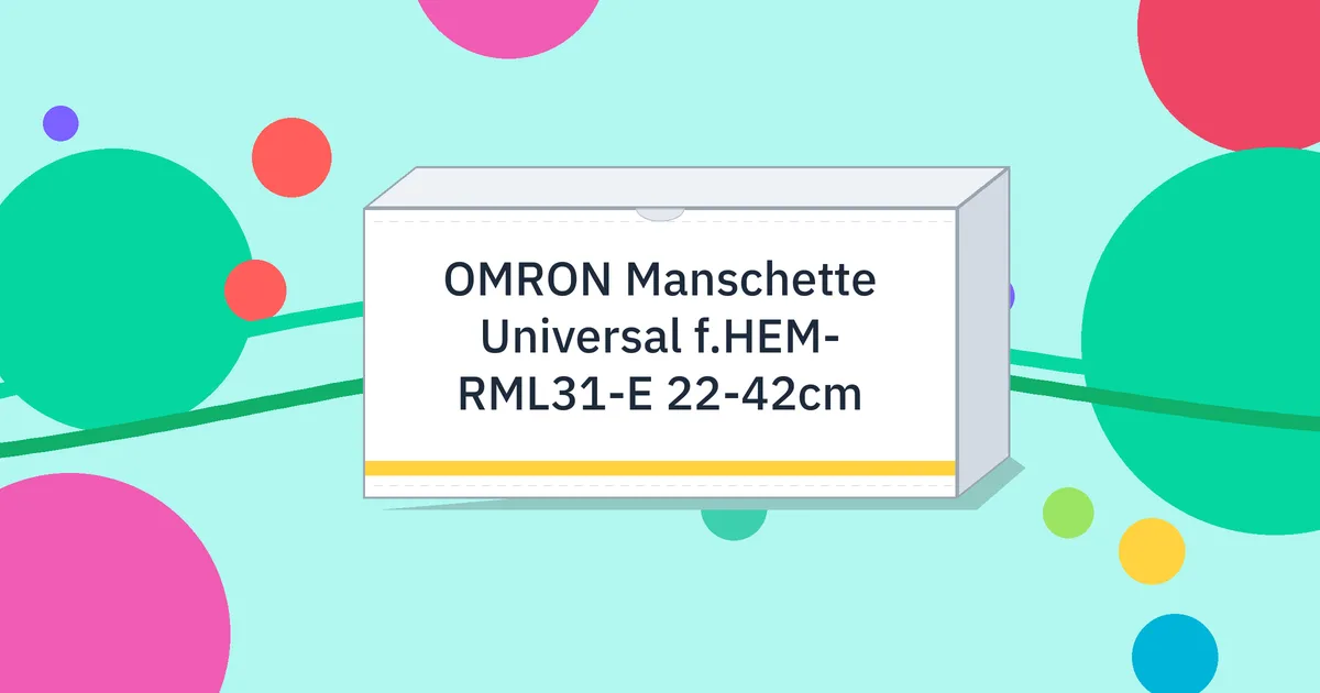 Symbolbild: Packung mit der Aufschrift OMRON Manschette Universal f.HEM-RML31-E 22-42cm (PZN 10266762) – Verfügbarkeit und Bezug in Apotheken in Frankfurt am Main