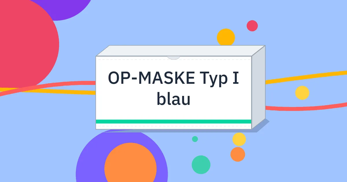 Symbolbild: Packung mit der Aufschrift OP-MASKE Typ I blau (PZN 17162155) – Verfügbarkeit und Bezug in Apotheken in Frankfurt am Main