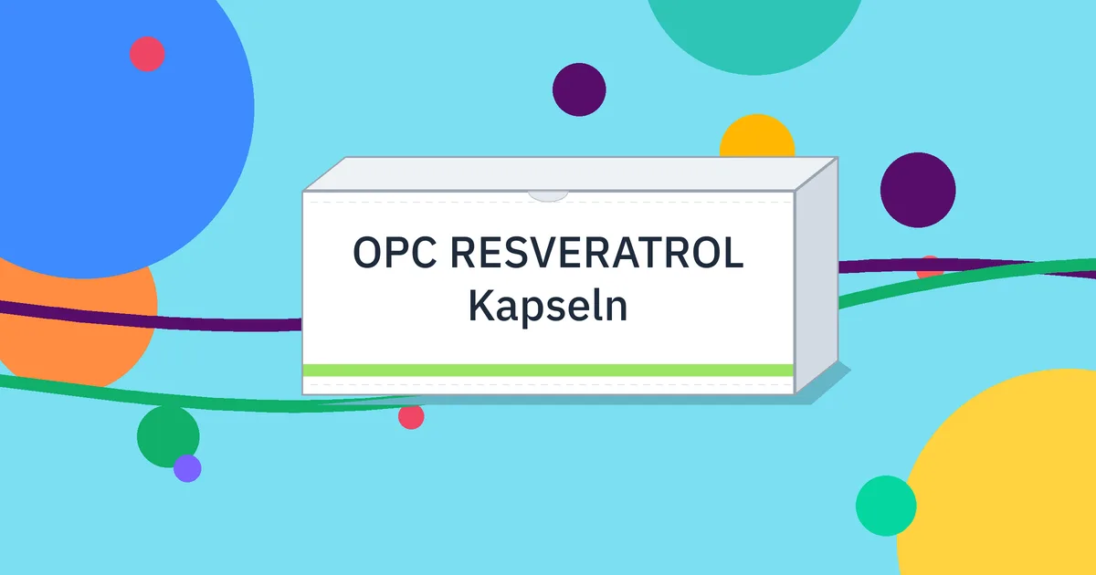 Symbolbild: Packung mit der Aufschrift OPC RESVERATROL Kapseln (PZN 09297993) – Verfügbarkeit und Bezug in Apotheken in Frankfurt am Main