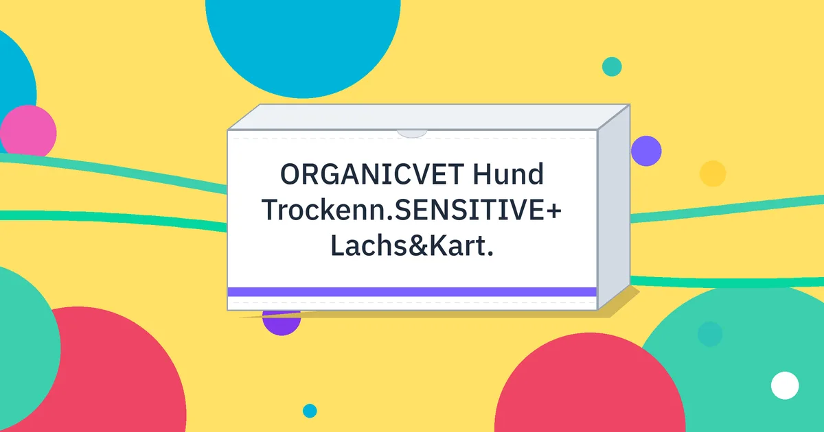 Symbolbild: Packung mit der Aufschrift ORGANICVET Hund Trockenn.SENSITIVE+ Lachs&Kart. (PZN 10921758) – Verfügbarkeit und Bezug in Apotheken in Frankfurt am Main