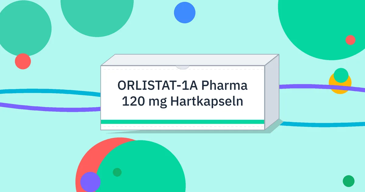 Symbolbild: Packung mit der Aufschrift ORLISTAT-1A Pharma 120 mg Hartkapseln (PZN 14237289) – Verfügbarkeit und Bezug in Apotheken in Frankfurt am Main