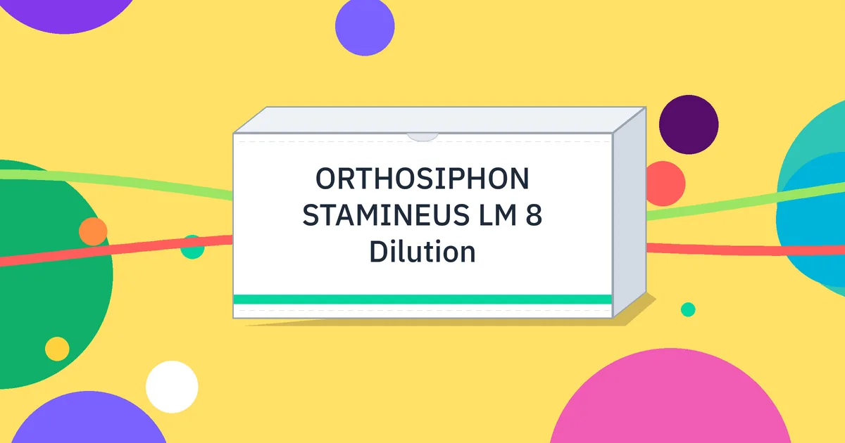 Symbolbild: Packung mit der Aufschrift ORTHOSIPHON STAMINEUS LM 8 Dilution (PZN 13627976) – Verfügbarkeit und Bezug in Apotheken in Frankfurt am Main
