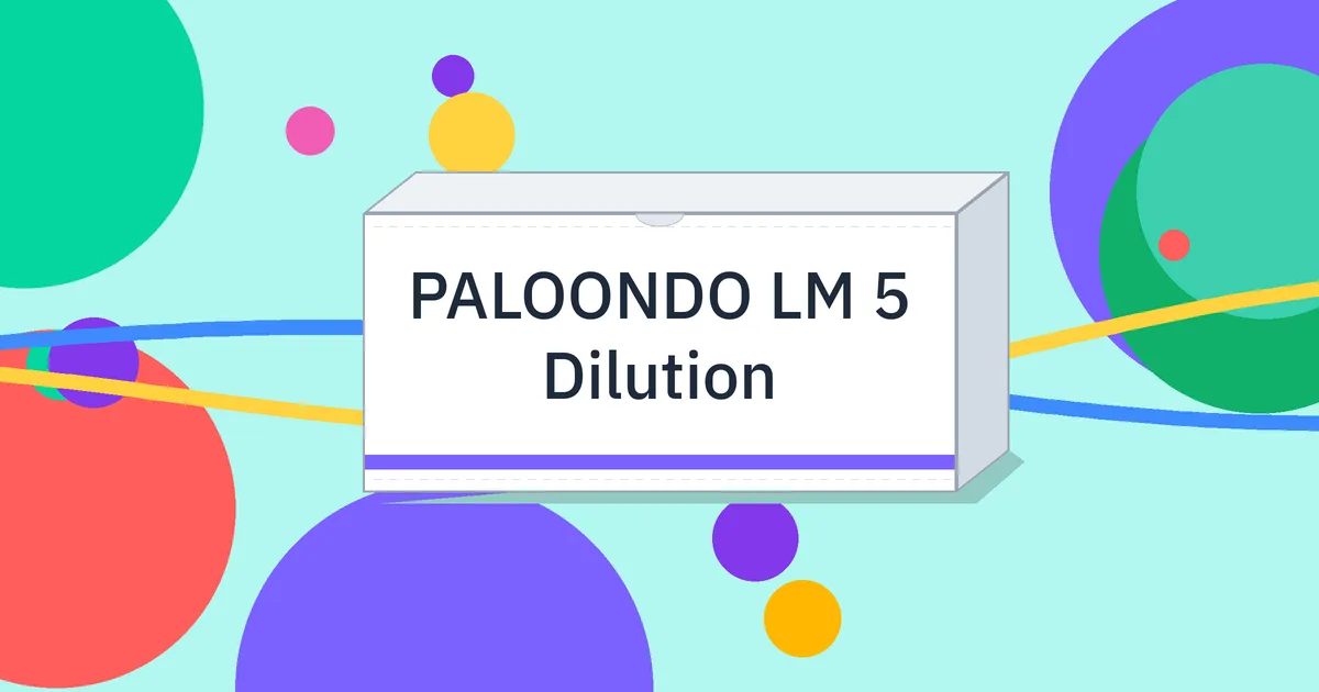 Symbolbild: Packung mit der Aufschrift PALOONDO LM 5 Dilution (PZN 13630234) – Verfügbarkeit und Bezug in Apotheken in Frankfurt am Main