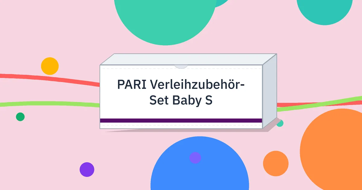 Symbolbild: Packung mit der Aufschrift PARI Verleihzubehör-Set Baby S (PZN 04813409) – Verfügbarkeit und Bezug in Apotheken in Frankfurt am Main