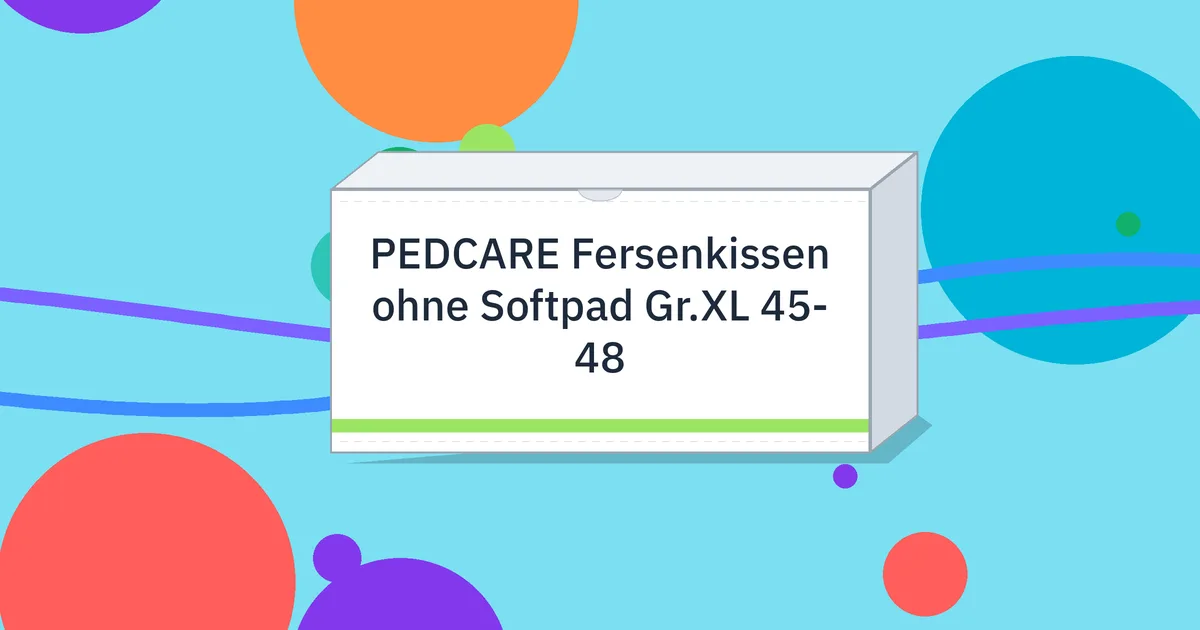 Symbolbild: Packung mit der Aufschrift PEDCARE Fersenkissen ohne Softpad Gr.XL 45-48 (PZN 13948002) – Verfügbarkeit und Bezug in Apotheken in Frankfurt am Main