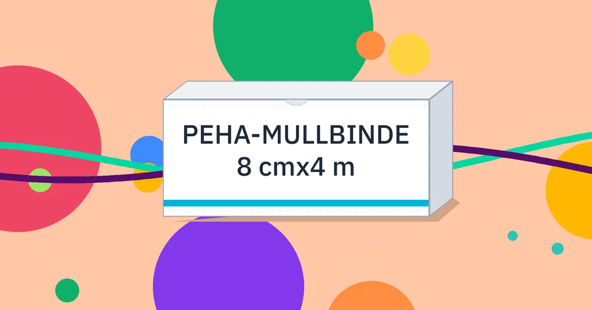 Symbolbild: Packung mit der Aufschrift PEHA-MULLBINDE 8 cmx4 m (PZN 15879222) – Verfügbarkeit und Bezug in Apotheken in Frankfurt am Main