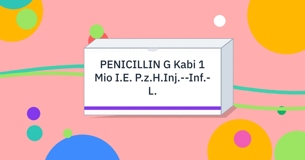 Symbolbild: Packung mit der Aufschrift PENICILLIN G Kabi 1 Mio I.E. P.z.H.Inj.--Inf.-L. (PZN 19808377) – Verfügbarkeit und Bezug in Apotheken in Frankfurt am Main