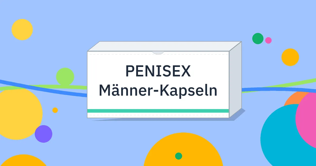 Symbolbild: Packung mit der Aufschrift PENISEX Männer-Kapseln (PZN 10729400) – Verfügbarkeit und Bezug in Apotheken in Frankfurt am Main