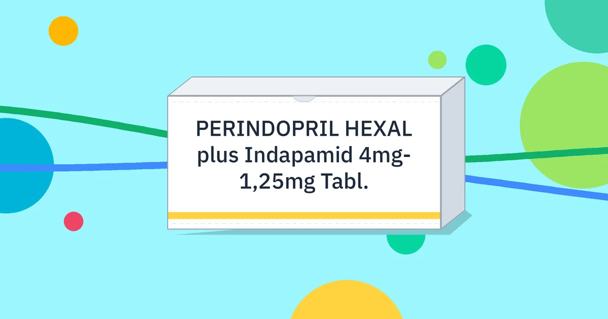 Symbolbild: Packung mit der Aufschrift PERINDOPRIL HEXAL plus Indapamid 4mg-1,25mg Tabl. (PZN 05886132) – Verfügbarkeit und Bezug in Apotheken in Frankfurt am Main