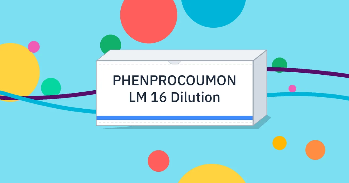 Symbolbild: Packung mit der Aufschrift PHENPROCOUMON LM 16 Dilution (PZN 13637940) – Verfügbarkeit und Bezug in Apotheken in Frankfurt am Main