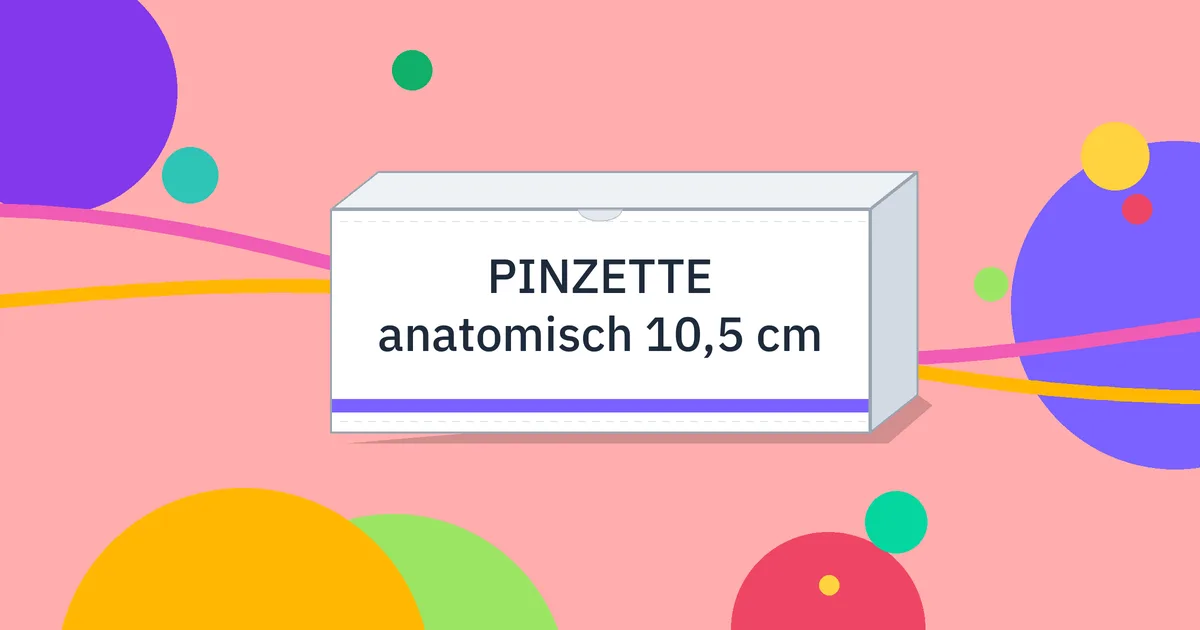 Symbolbild: Packung mit der Aufschrift PINZETTE anatomisch 10,5 cm (PZN 01735028) – Verfügbarkeit und Bezug in Apotheken in Frankfurt am Main