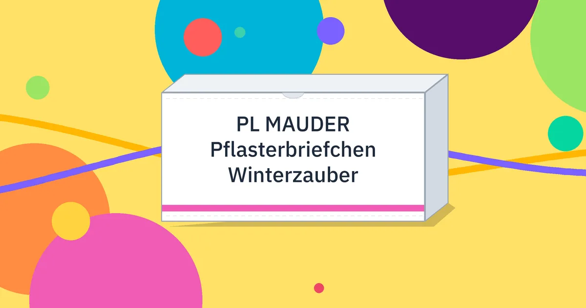 Symbolbild: Packung mit der Aufschrift PL MAUDER Pflasterbriefchen Winterzauber (PZN 19435373) – Verfügbarkeit und Bezug in Apotheken in Frankfurt am Main