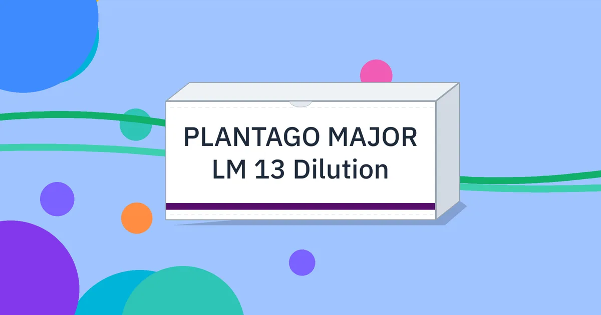 Symbolbild: Packung mit der Aufschrift PLANTAGO MAJOR LM 13 Dilution (PZN 13646726) – Verfügbarkeit und Bezug in Apotheken in Frankfurt am Main