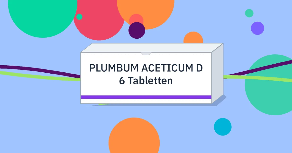 Symbolbild: Packung mit der Aufschrift PLUMBUM ACETICUM D 6 Tabletten (PZN 02122368) – Verfügbarkeit und Bezug in Apotheken in Frankfurt am Main
