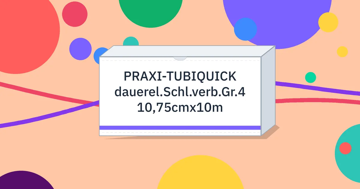 Symbolbild: Packung mit der Aufschrift PRAXI-TUBIQUICK dauerel.Schl.verb.Gr.4 10,75cmx10m (PZN 12828164) – Verfügbarkeit und Bezug in Apotheken in Frankfurt am Main