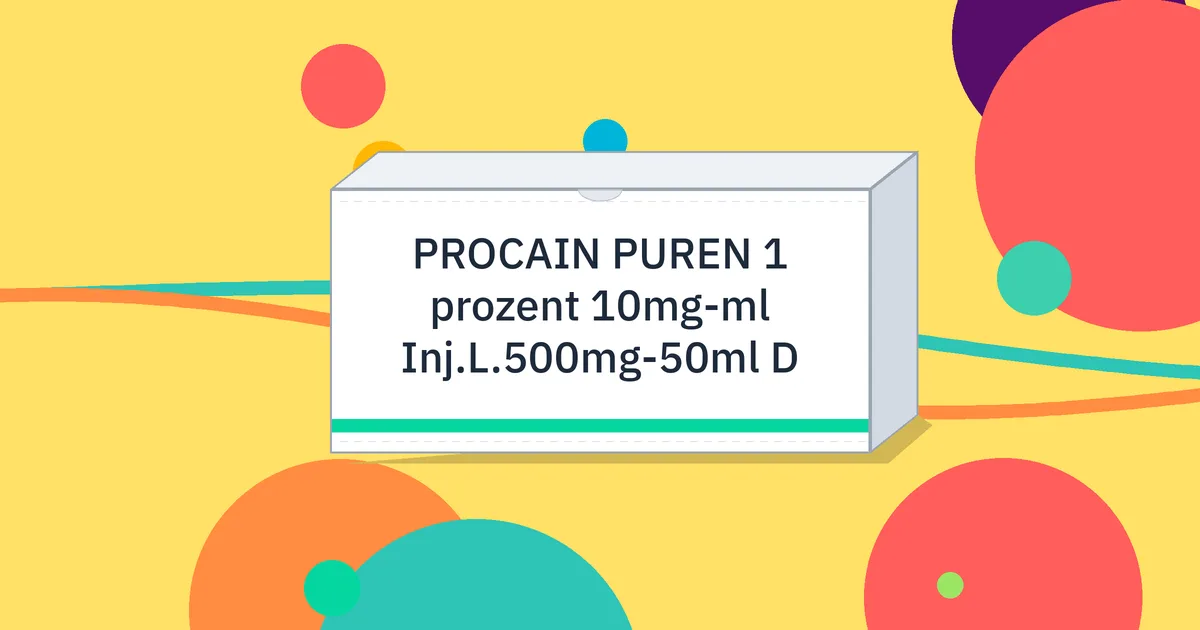 Symbolbild: Packung mit der Aufschrift PROCAIN PUREN 1 prozent 10mg-ml Inj.L.500mg-50ml D (PZN 10945345) – Verfügbarkeit und Bezug in Apotheken in Frankfurt am Main