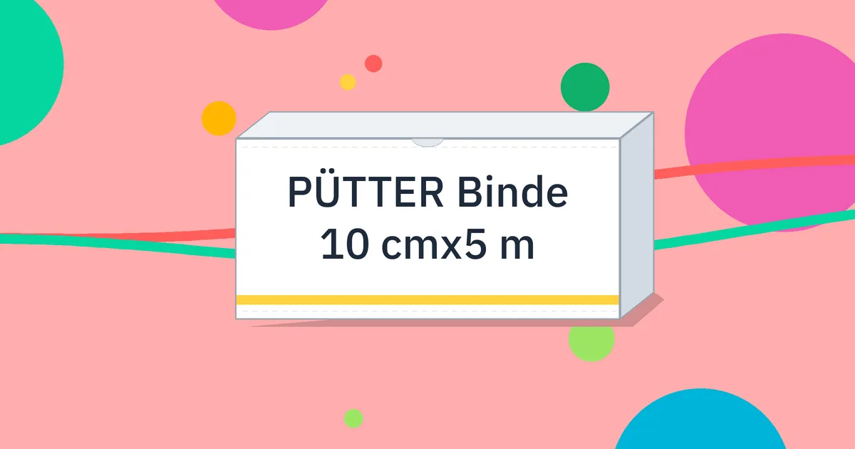 Symbolbild: Packung mit der Aufschrift PÜTTER Binde 10 cmx5 m (PZN 17842246) – Verfügbarkeit und Bezug in Apotheken in Frankfurt am Main
