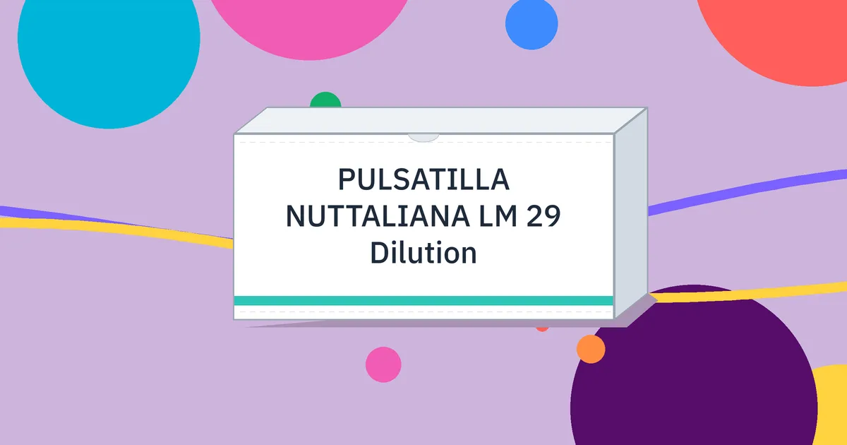 Symbolbild: Packung mit der Aufschrift PULSATILLA NUTTALIANA LM 29 Dilution (PZN 13671523) – Verfügbarkeit und Bezug in Apotheken in Frankfurt am Main