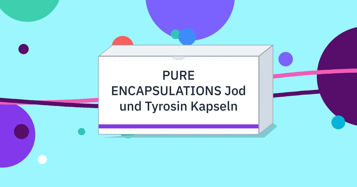 Symbolbild: Packung mit der Aufschrift PURE ENCAPSULATIONS Jod und Tyrosin Kapseln (PZN 05131824) – Verfügbarkeit und Bezug in Apotheken in Frankfurt am Main