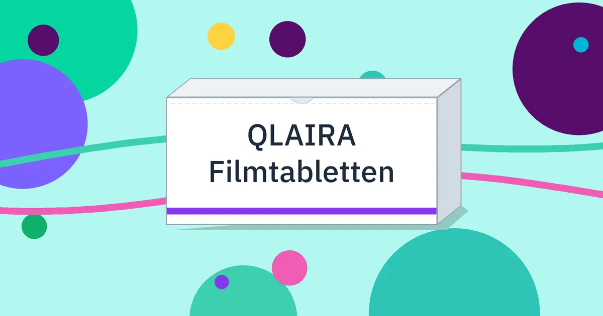 Symbolbild: Packung mit der Aufschrift QLAIRA Filmtabletten (PZN 00979047) – Verfügbarkeit und Bezug in Apotheken in Frankfurt am Main