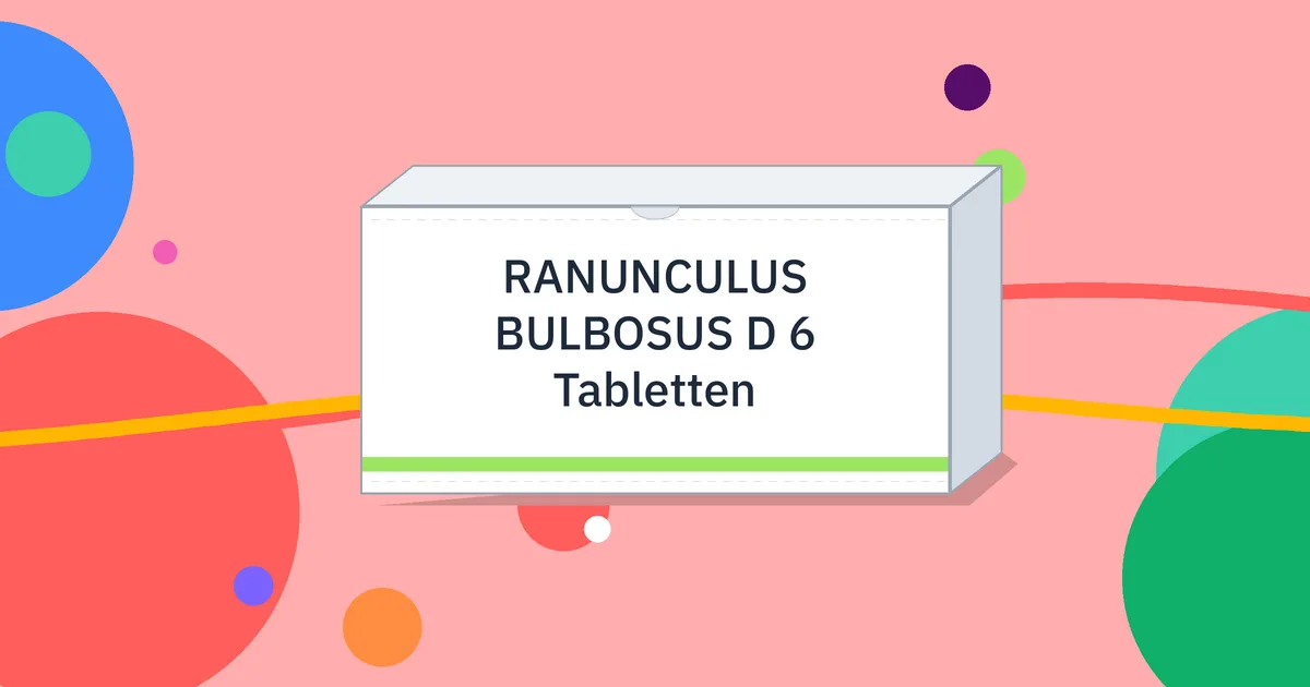 Symbolbild: Packung mit der Aufschrift RANUNCULUS BULBOSUS D 6 Tabletten (PZN 02635352) – Verfügbarkeit und Bezug in Apotheken in Frankfurt am Main