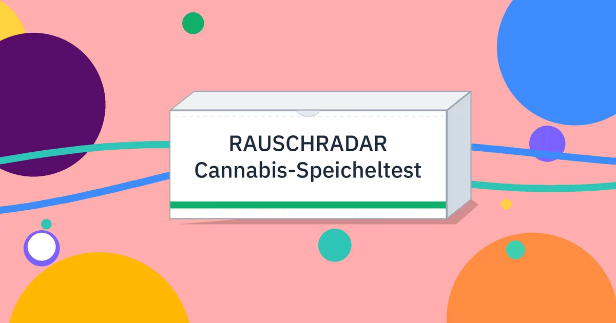 Symbolbild: Packung mit der Aufschrift RAUSCHRADAR Cannabis-Speicheltest (PZN 20186751) – Verfügbarkeit und Bezug in Apotheken in Frankfurt am Main