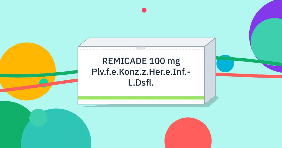 Symbolbild: Packung mit der Aufschrift REMICADE 100 mg Plv.f.e.Konz.z.Her.e.Inf.-L.Dsfl. (PZN 09094876) – Verfügbarkeit und Bezug in Apotheken in Frankfurt am Main