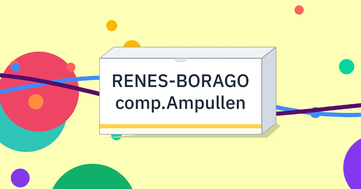 Symbolbild: Packung mit der Aufschrift RENES-BORAGO comp.Ampullen (PZN 02086626) – Verfügbarkeit und Bezug in Apotheken in Frankfurt am Main