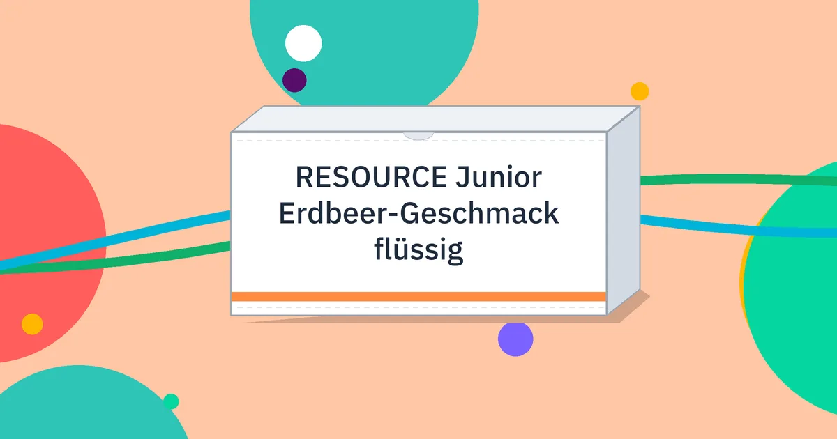 Symbolbild: Packung mit der Aufschrift RESOURCE Junior Erdbeer-Geschmack flüssig (PZN 20323113) – Verfügbarkeit und Bezug in Apotheken in Frankfurt am Main