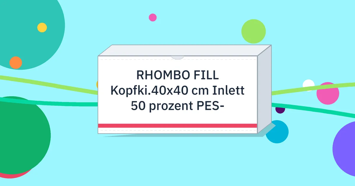 Symbolbild: Packung mit der Aufschrift RHOMBO FILL Kopfki.40x40 cm Inlett 50 prozent PES- (PZN 03947154) – Verfügbarkeit und Bezug in Apotheken in Frankfurt am Main