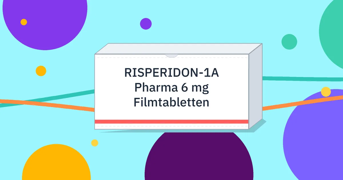 Symbolbild: Packung mit der Aufschrift RISPERIDON-1A Pharma 6 mg Filmtabletten (PZN 06323425) – Verfügbarkeit und Bezug in Apotheken in Frankfurt am Main