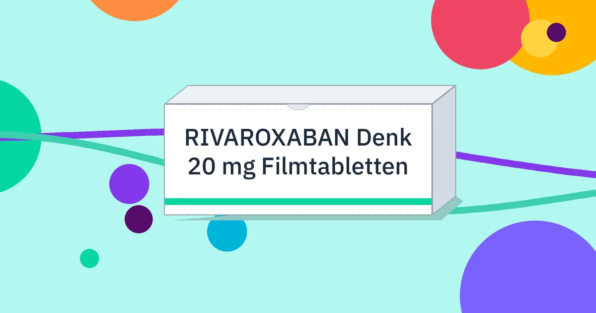 Symbolbild: Packung mit der Aufschrift RIVAROXABAN Denk 20 mg Filmtabletten (PZN 19230323) – Verfügbarkeit und Bezug in Apotheken in Frankfurt am Main