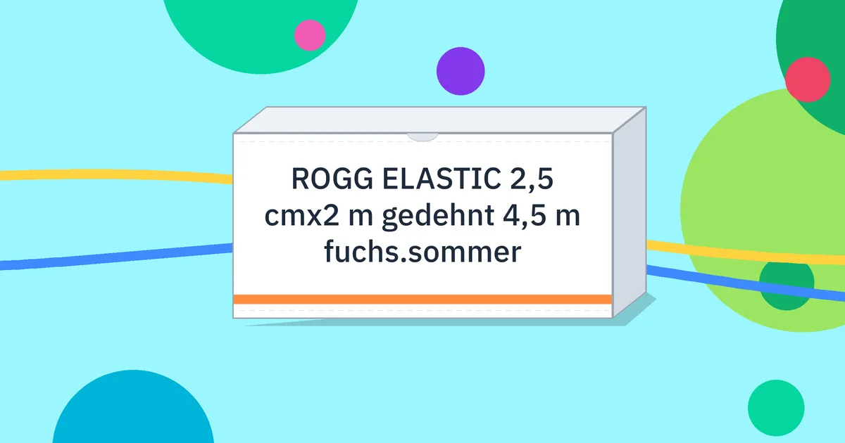 Symbolbild: Packung mit der Aufschrift ROGG ELASTIC 2,5 cmx2 m gedehnt 4,5 m fuchs.sommer (PZN 15301380) – Verfügbarkeit und Bezug in Apotheken in Frankfurt am Main