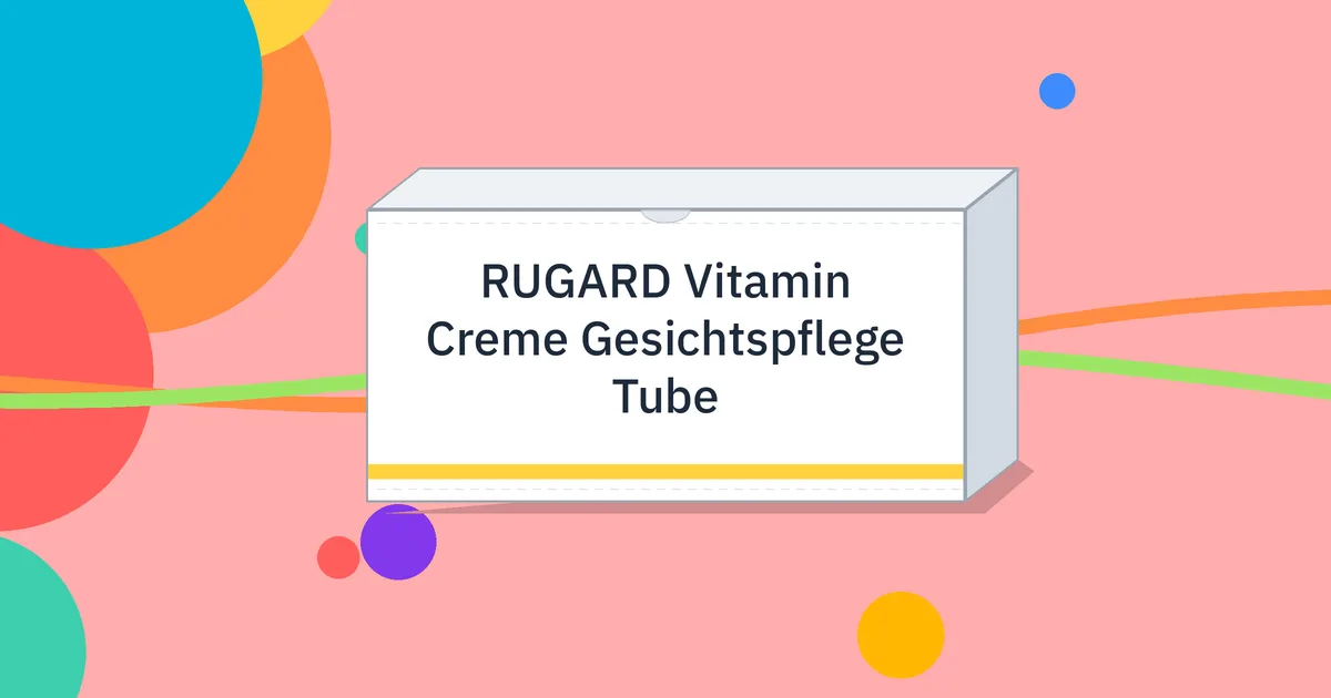 Symbolbild: Packung mit der Aufschrift RUGARD Vitamin Creme Gesichtspflege Tube (PZN 11179427) – Verfügbarkeit und Bezug in Apotheken in Frankfurt am Main