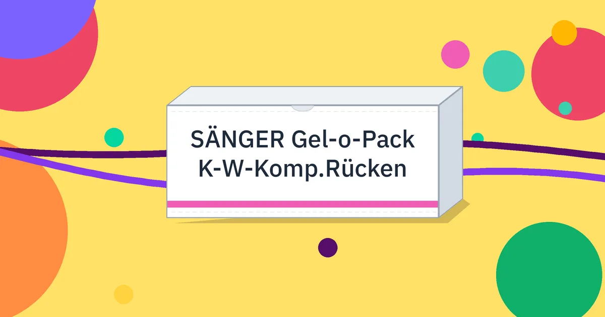 Symbolbild: Packung mit der Aufschrift SÄNGER Gel-o-Pack K-W-Komp.Rücken (PZN 05496626) – Verfügbarkeit und Bezug in Apotheken in Frankfurt am Main
