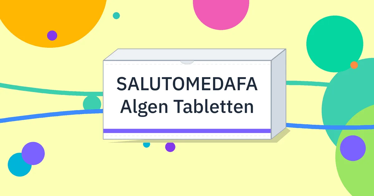 Symbolbild: Packung mit der Aufschrift SALUTOMEDAFA Algen Tabletten (PZN 10918271) – Verfügbarkeit und Bezug in Apotheken in Frankfurt am Main
