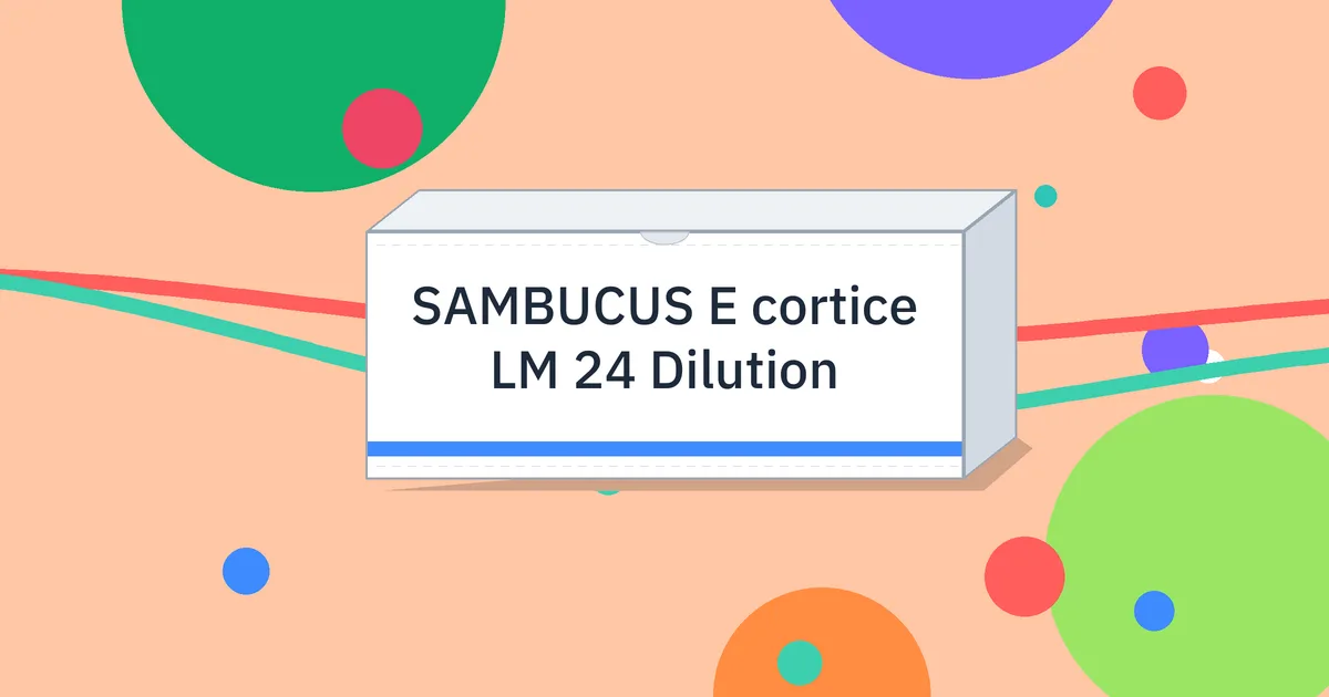Symbolbild: Packung mit der Aufschrift SAMBUCUS E cortice LM 24 Dilution (PZN 13180110) – Verfügbarkeit und Bezug in Apotheken in Frankfurt am Main