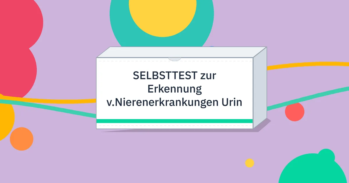 Symbolbild: Packung mit der Aufschrift SELBSTTEST zur Erkennung v.Nierenerkrankungen Urin (PZN 19173714) – Verfügbarkeit und Bezug in Apotheken in Frankfurt am Main