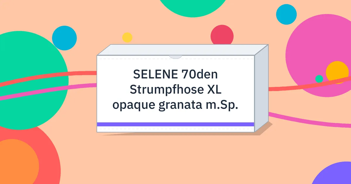 Symbolbild: Packung mit der Aufschrift SELENE 70den Strumpfhose XL opaque granata m.Sp. (PZN 16173926) – Verfügbarkeit und Bezug in Apotheken in Frankfurt am Main