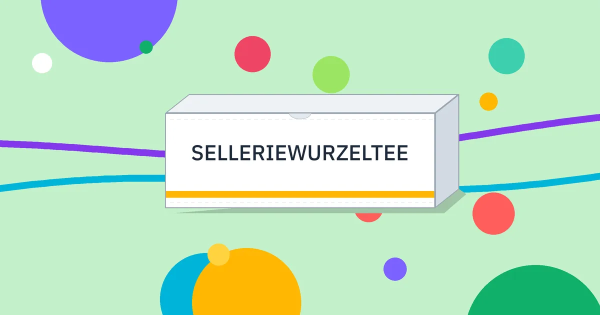 Symbolbild: Packung mit der Aufschrift SELLERIEWURZELTEE (PZN 19549912) – Verfügbarkeit und Bezug in Apotheken in Frankfurt am Main