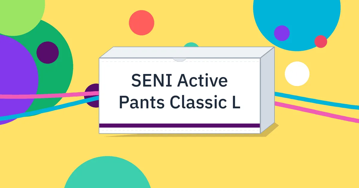 Symbolbild: Packung mit der Aufschrift SENI Active Pants Classic L (PZN 18011926) – Verfügbarkeit und Bezug in Apotheken in Frankfurt am Main