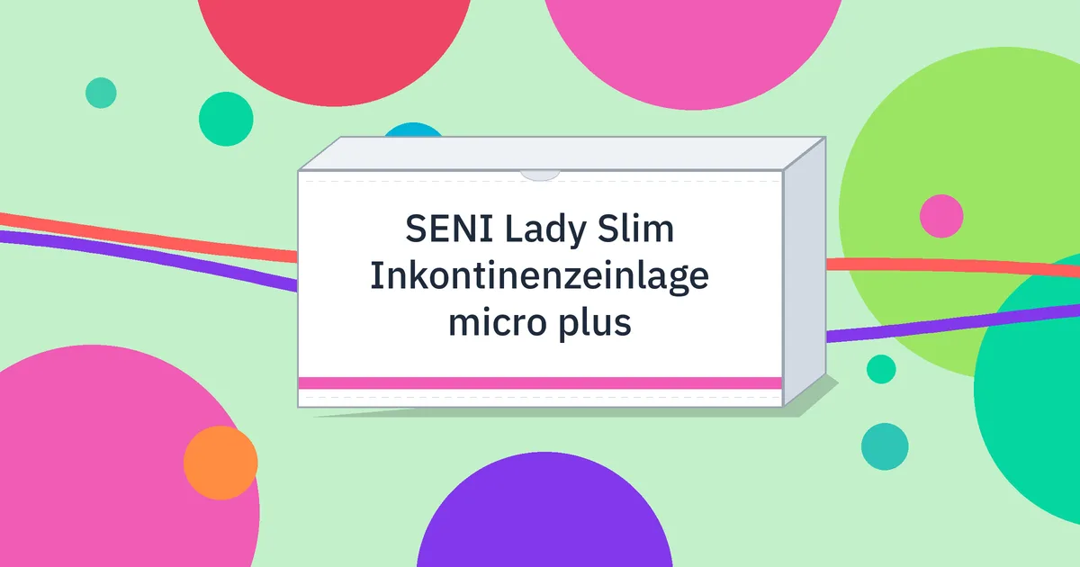 Symbolbild: Packung mit der Aufschrift SENI Lady Slim Inkontinenzeinlage micro plus (PZN 20286760) – Verfügbarkeit und Bezug in Apotheken in Frankfurt am Main