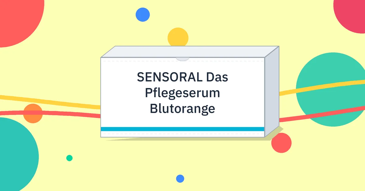 Symbolbild: Packung mit der Aufschrift SENSORAL Das Pflegeserum Blutorange (PZN 19669728) – Verfügbarkeit und Bezug in Apotheken in Frankfurt am Main