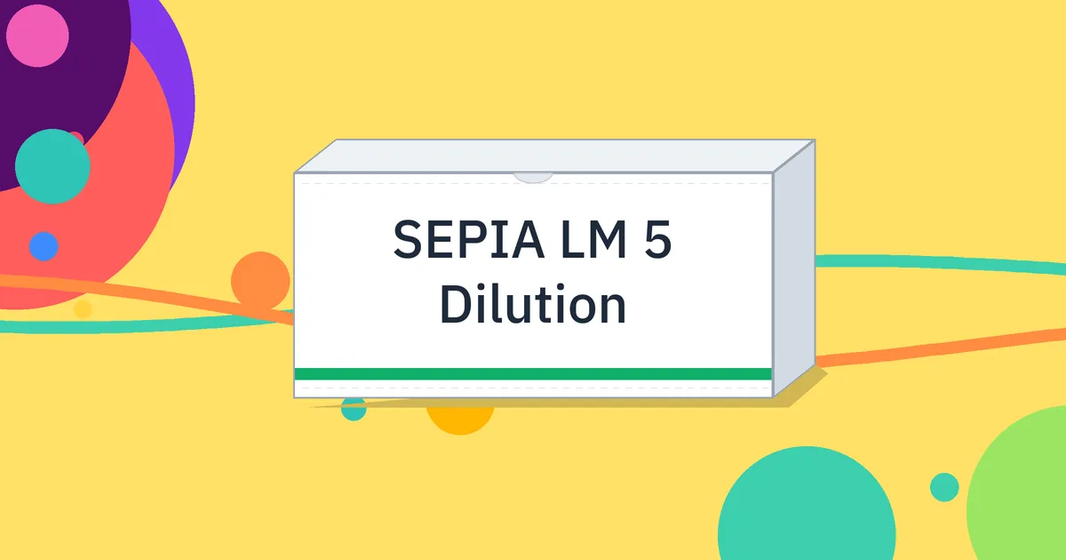 Symbolbild: Packung mit der Aufschrift SEPIA LM 5 Dilution (PZN 13188442) – Verfügbarkeit und Bezug in Apotheken in Frankfurt am Main