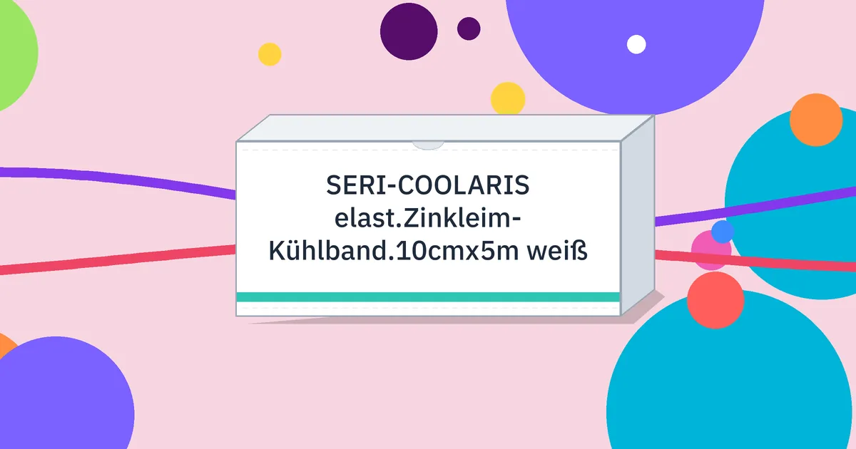 Symbolbild: Packung mit der Aufschrift SERI-COOLARIS elast.Zinkleim-Kühlband.10cmx5m weiß (PZN 19836540) – Verfügbarkeit und Bezug in Apotheken in Frankfurt am Main