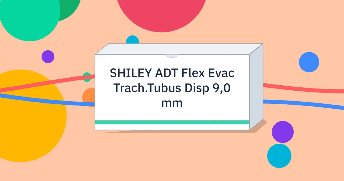 Symbolbild: Packung mit der Aufschrift SHILEY ADT Flex Evac Trach.Tubus Disp 9,0 mm (PZN 18410603) – Verfügbarkeit und Bezug in Apotheken in Frankfurt am Main