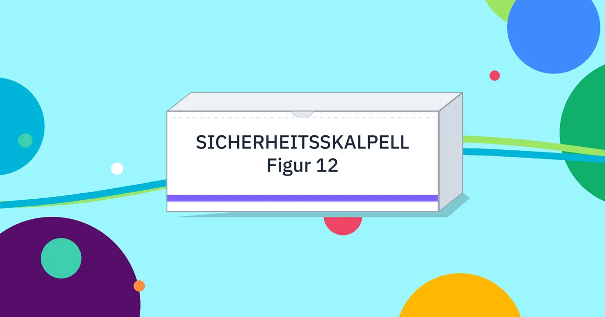 Symbolbild: Packung mit der Aufschrift SICHERHEITSSKALPELL Figur 12 (PZN 09688512) – Verfügbarkeit und Bezug in Apotheken in Frankfurt am Main