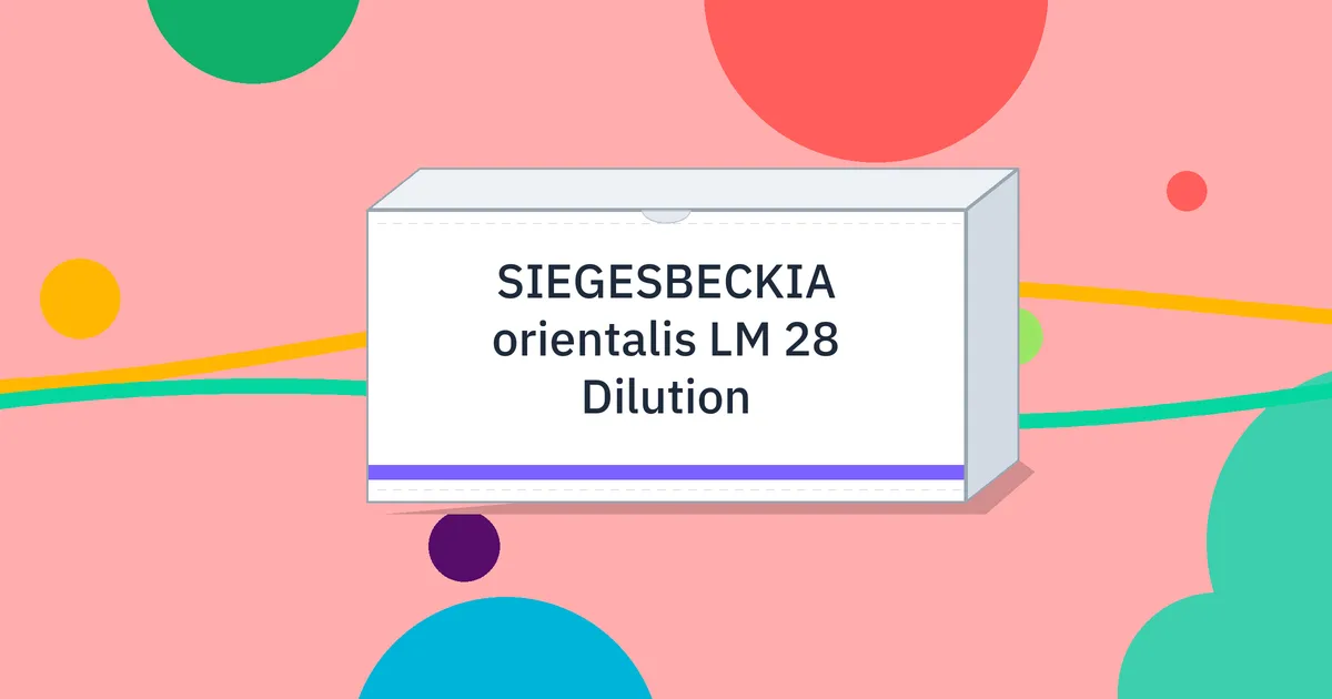 Symbolbild: Packung mit der Aufschrift SIEGESBECKIA orientalis LM 28 Dilution (PZN 13677566) – Verfügbarkeit und Bezug in Apotheken in Frankfurt am Main