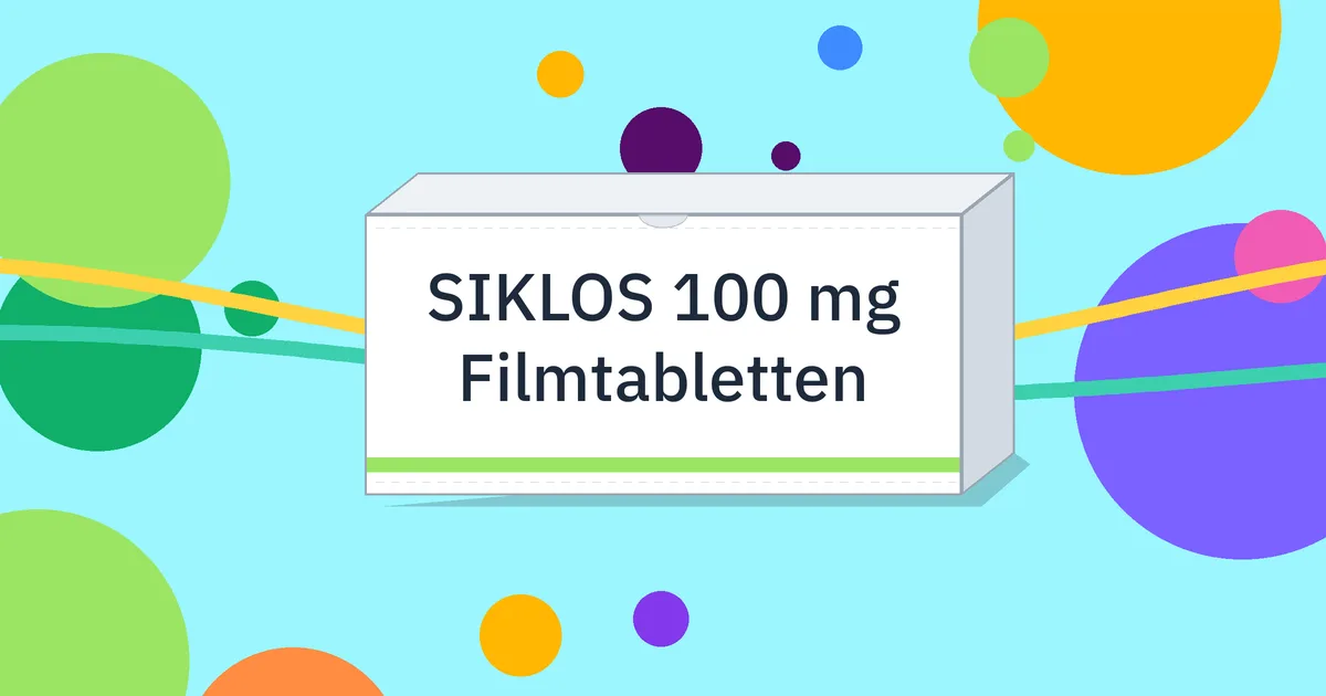 Symbolbild: Packung mit der Aufschrift SIKLOS 100 mg Filmtabletten (PZN 18198149) – Verfügbarkeit und Bezug in Apotheken in Frankfurt am Main
